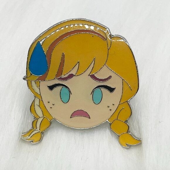 Disney | Jewelry | 525 Disney Frozen Anna Nervous Emoji Pin | Poshmark